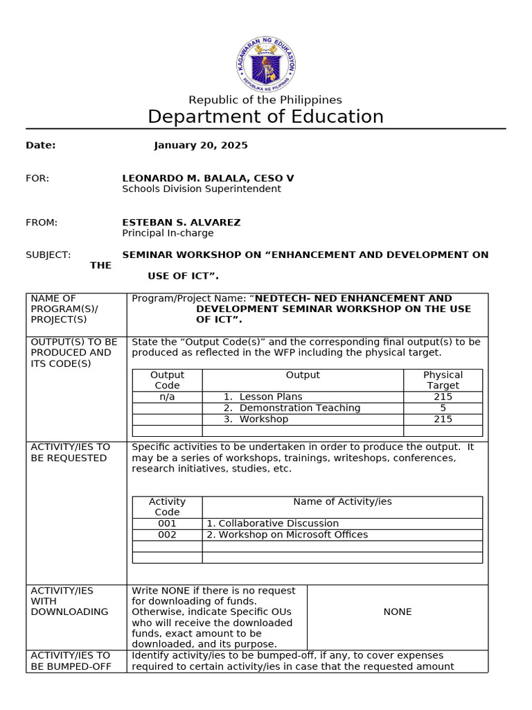 Activity Request SLAC | PDF