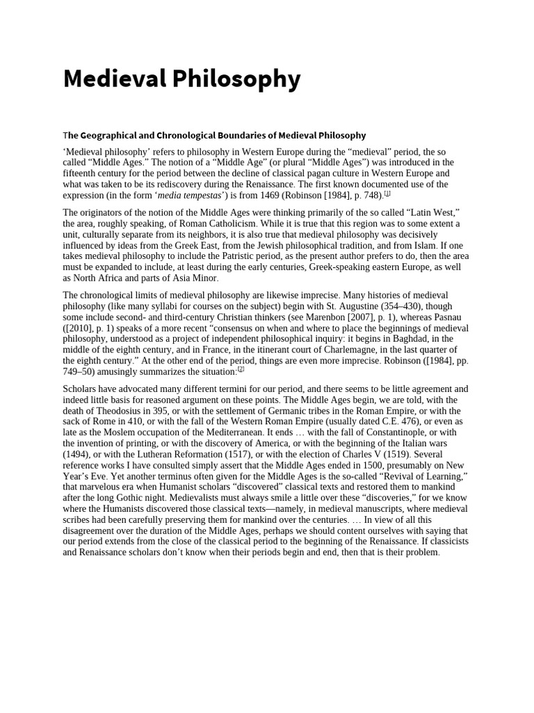 Medieval Philosophy Summary | PDF | Medieval Philosophy | Aristotle