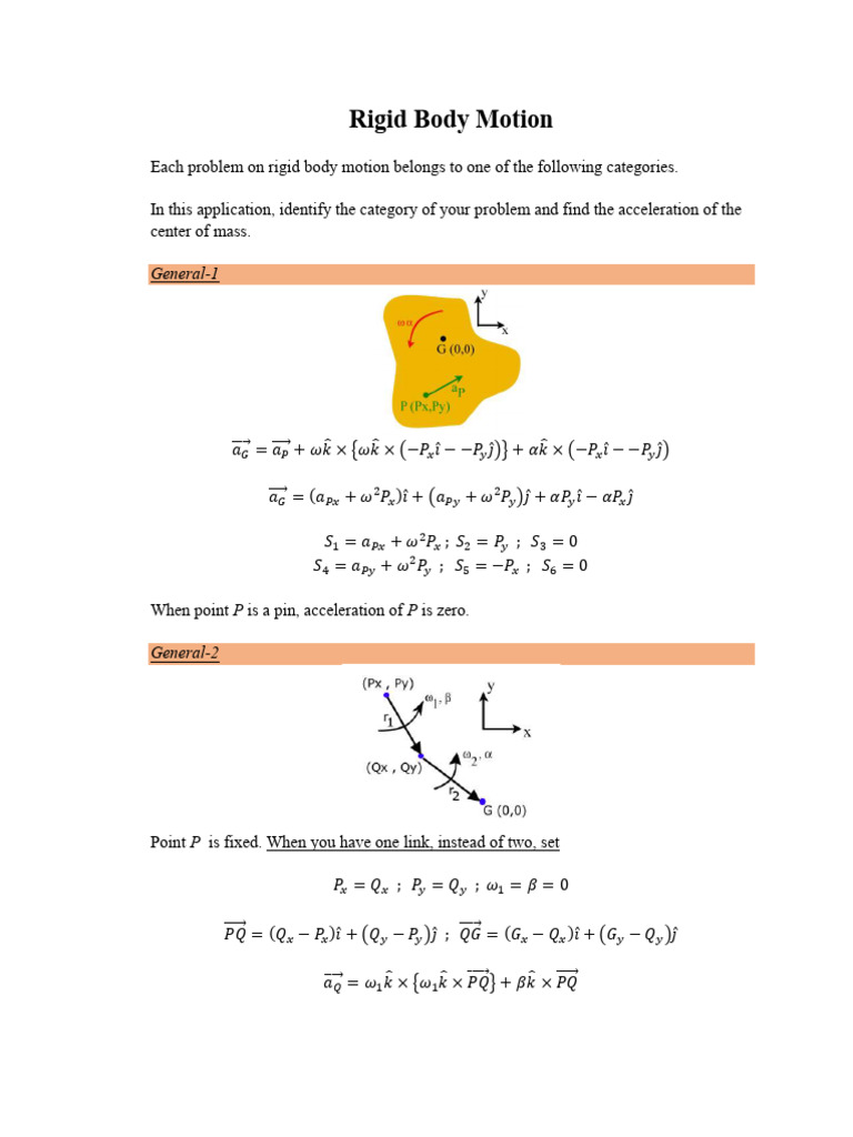 rigid_body_motion | PDF | Acceleration | Space
