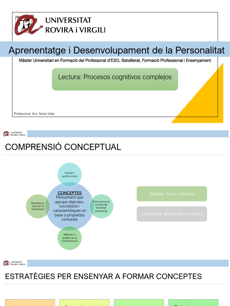 Tema 2. LECTURA 1 - Processos Cognitius Complexos | PDF