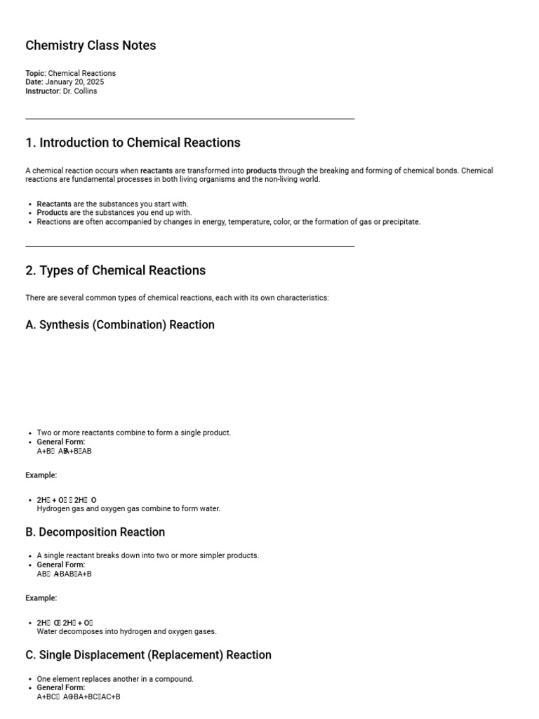 Chemical Reactions | PDF | Chemical Reactions | Reaction Rate