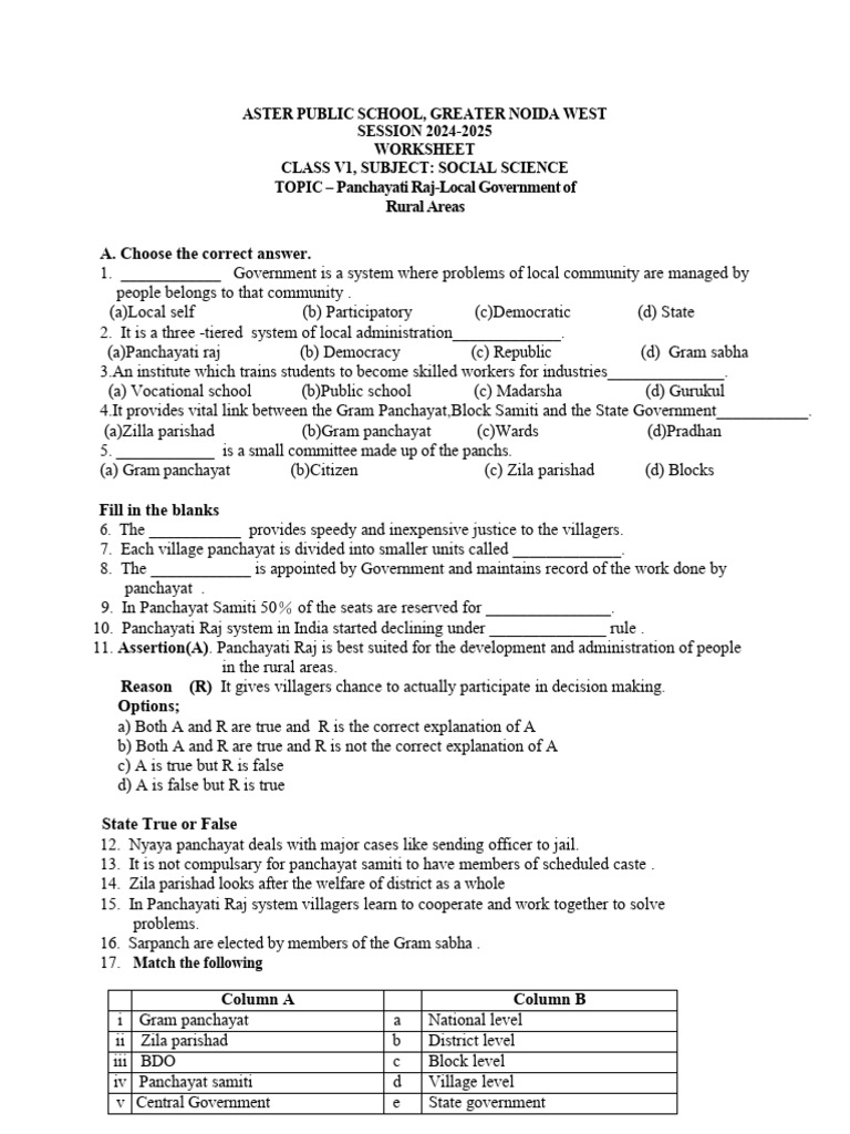 class 6 Activity | PDF | Government Of India
