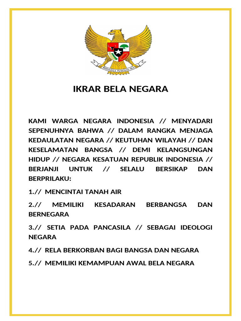 TEKS IKRAR BELA NEGARA | PDF
