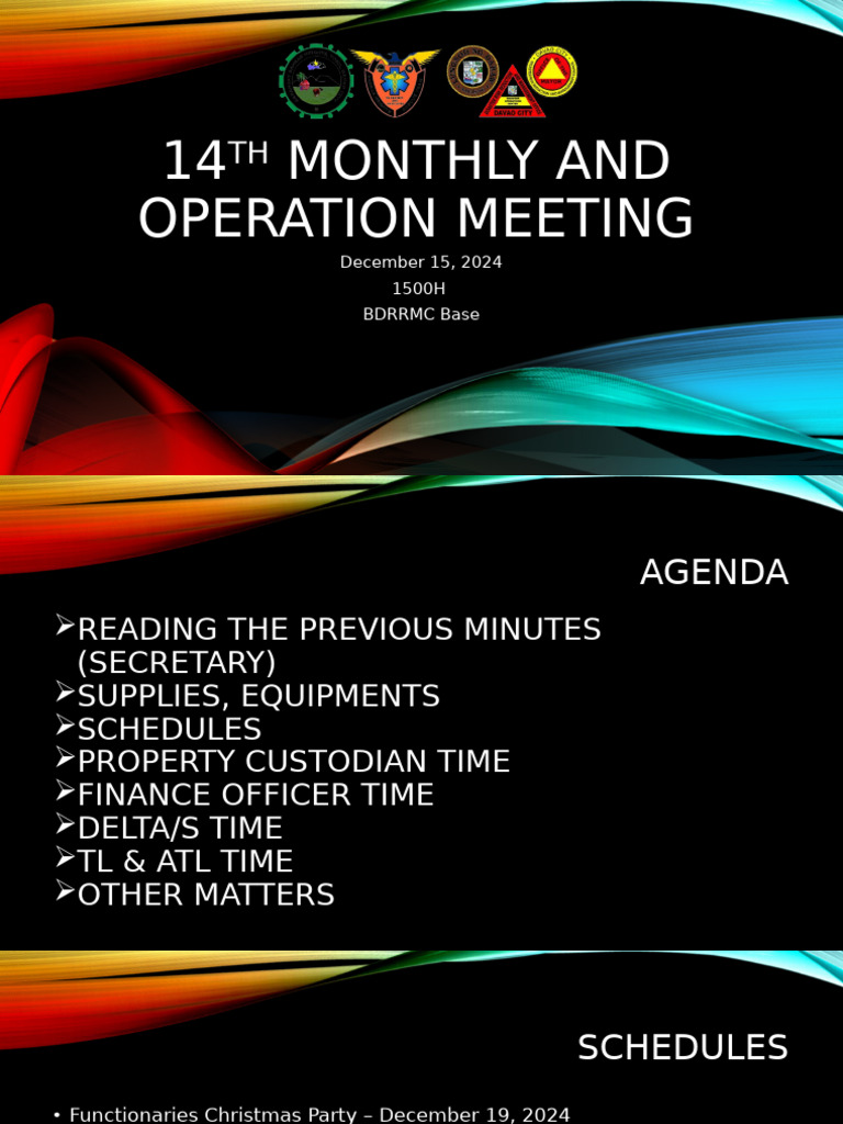 Operation Meeting December 15, 2024 | PDF