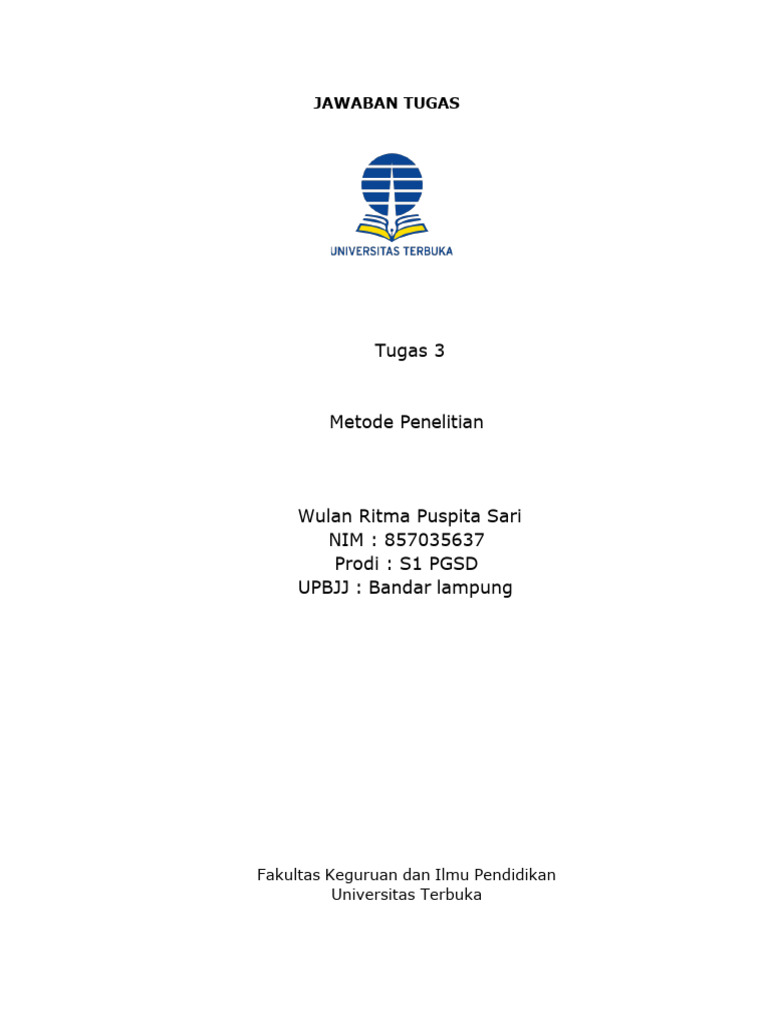 Tugas 3 Metode Penelitian Wulan | PDF