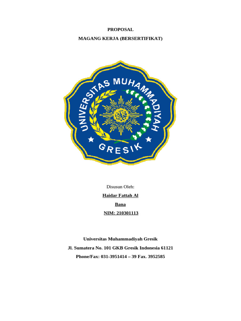 Proposal Magang Sertifikat Haidar Fattah Al Bana | PDF