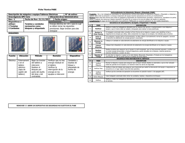 Procedimiento PABE para Seguridad Eléctrica | PDF