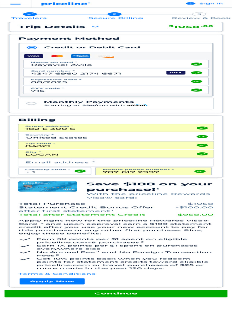Priceline - Checkout San Juan, 831 - 831 | PDF