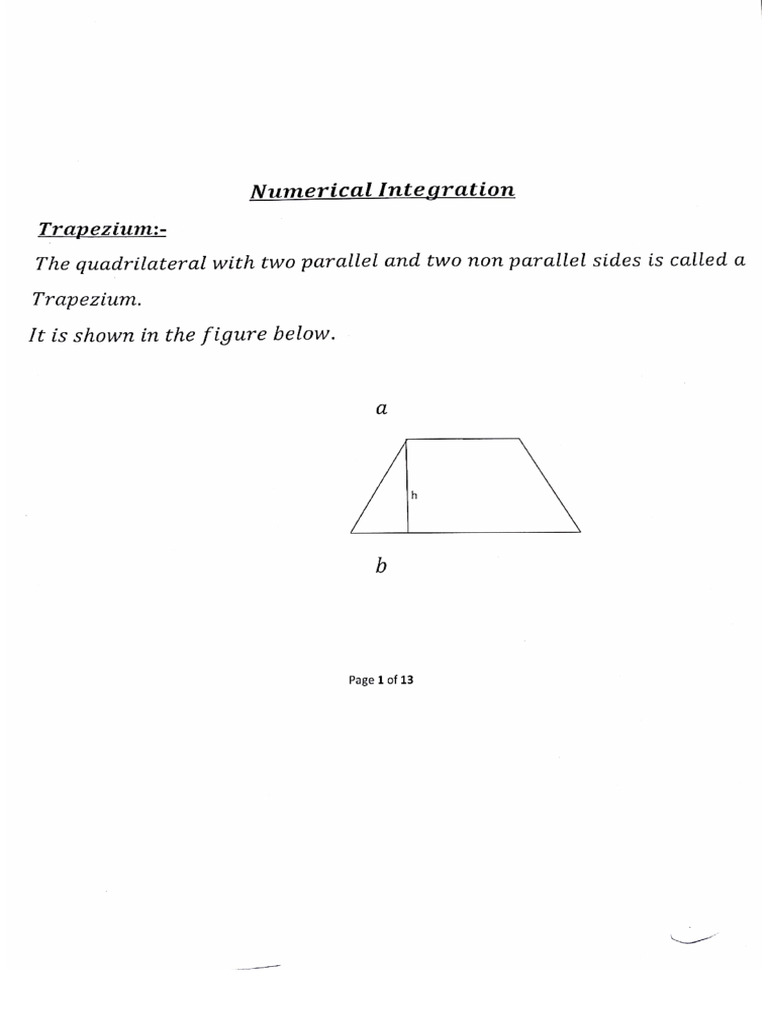 Numerical Integration (Trapezoidal Rule) | PDF