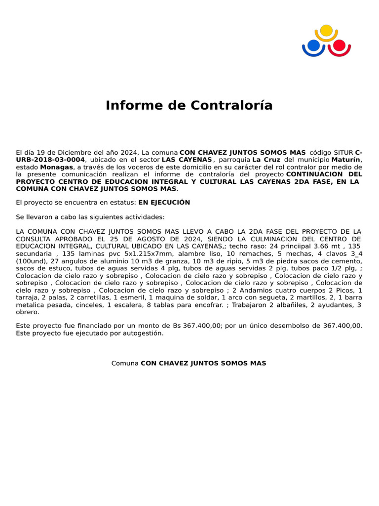 Informe 2 Rendicion | PDF