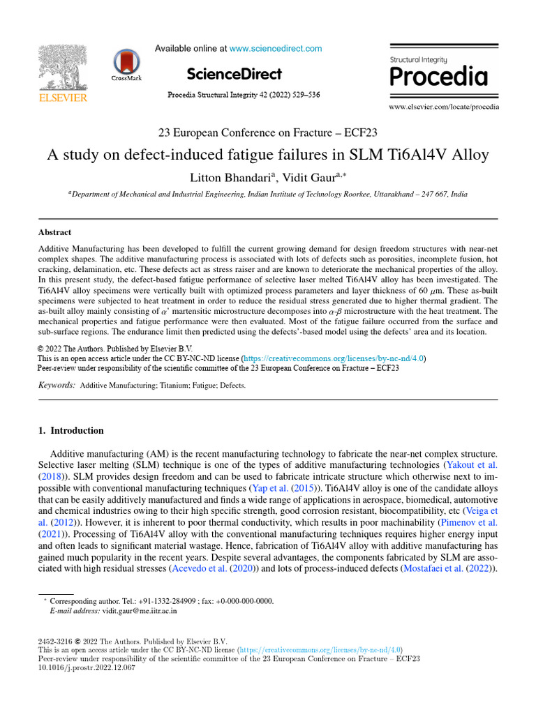 A Study On Defect-Induced | PDF | Heat Treating | Fracture