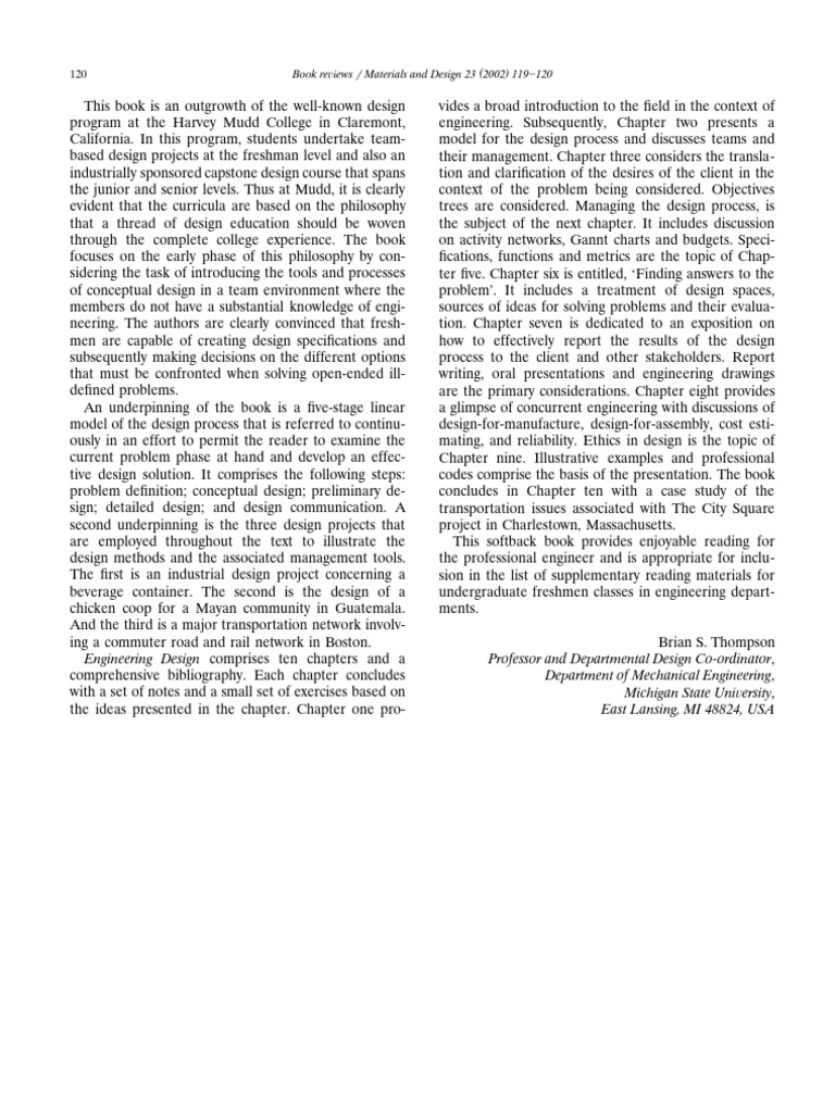 Engineering Design: A Freshman Guide | PDF | Design | Engineering