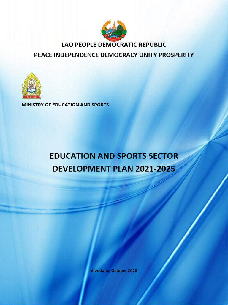 Lao Pdr Education and Sports Sector Development Plan 2021-2025 | PDF | Teachers | Curriculum