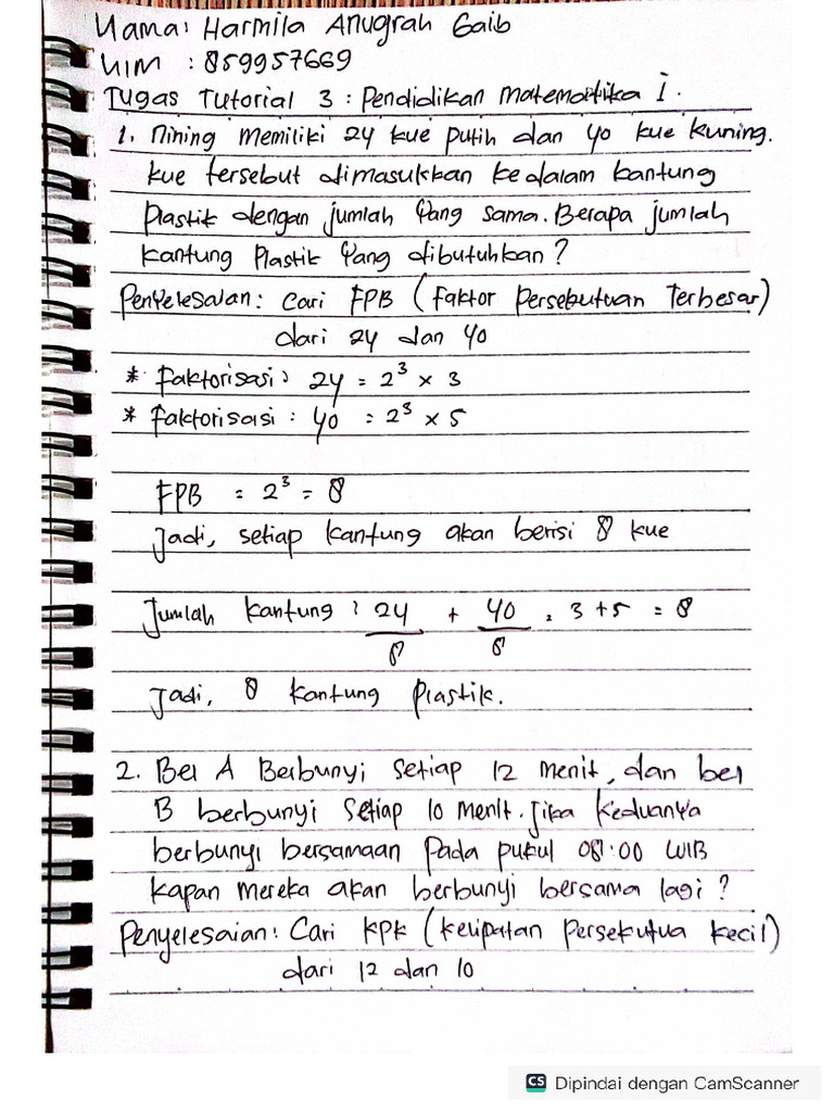 Tugas Tutorial 3 Pendidikan Matematika 1 | PDF