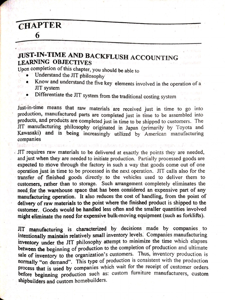 Backflush Costing | PDF