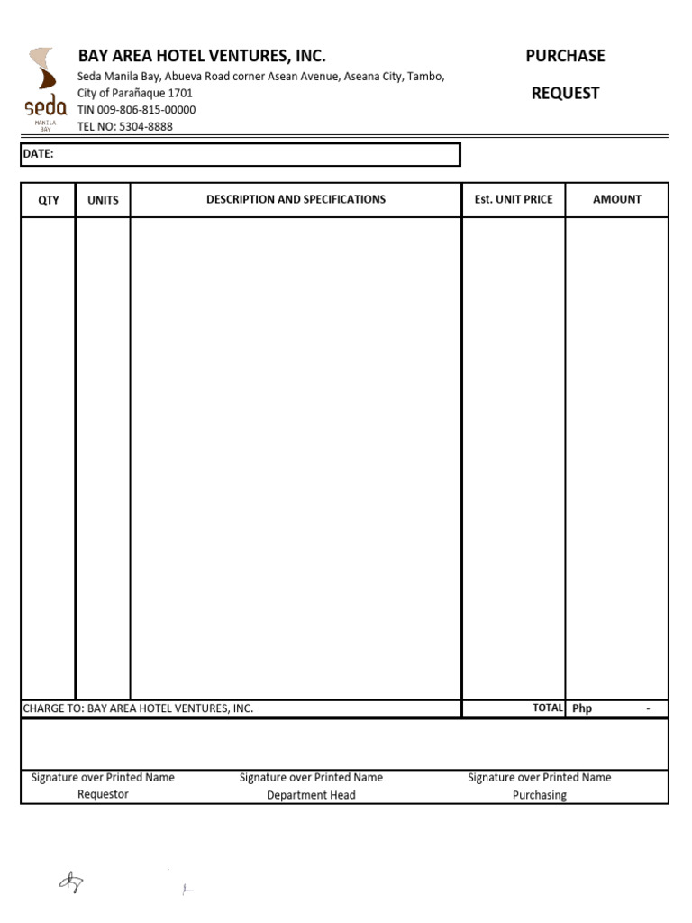 Manual PR Form | PDF