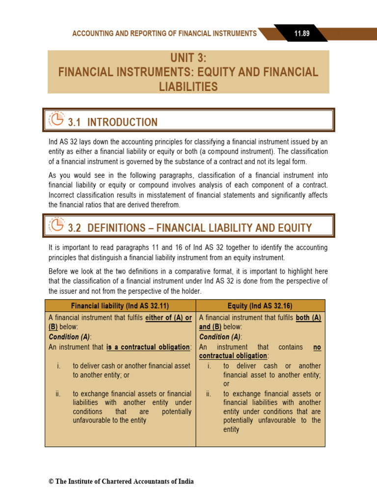 CH11.3 Financial Instruments Equity and Financial Liabilities | PDF ...