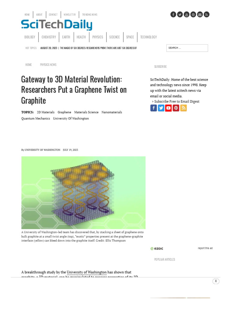 Gateway To 3D Material Revolution - Researchers Put A Graphene Twist On Graphite | PDF ...