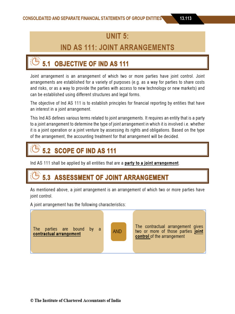 CH13.5 Ind As 111 "Joint Arrangements" | PDF | Partnership | Limited ...