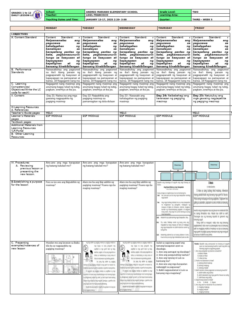 esp-DLL-Q3-WEEK-5 | PDF