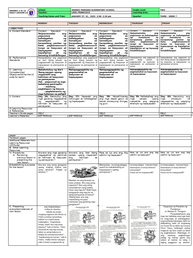 Esp DLL Q3 WEEK 7 | PDF