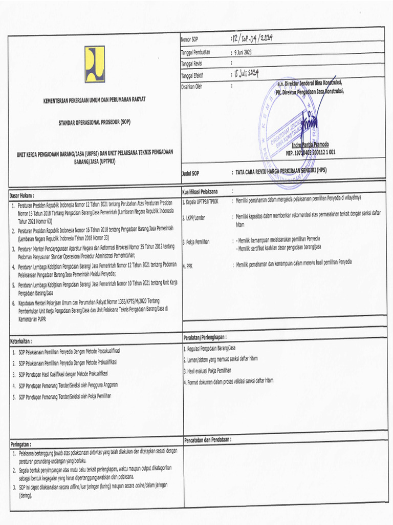 Sop Review Hps - 150724 | PDF