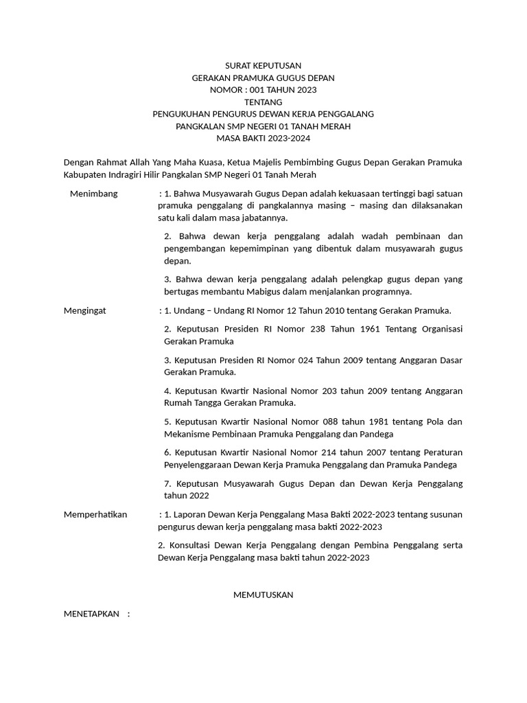 Surat Keputusan DKP | PDF