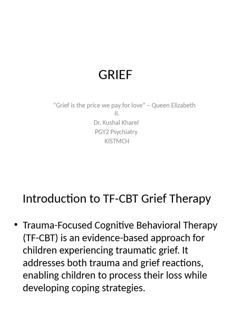 TF CBT Grief Workbook Postgraduate Slides | PDF | Grief | Psychological ...