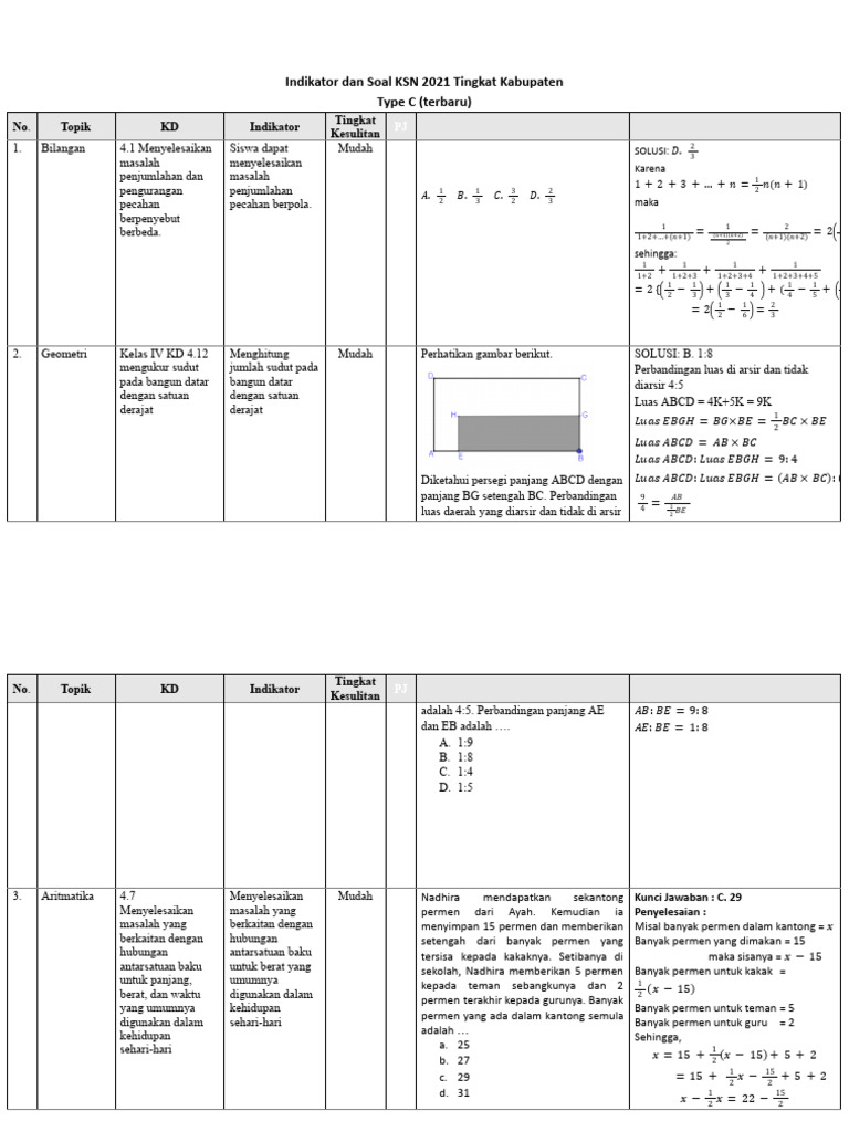 Soal Type C MTK Review | PDF