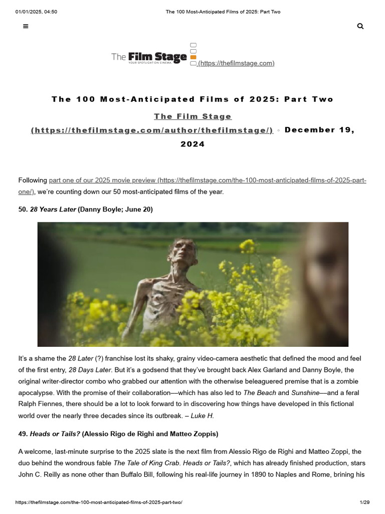 The 100 Most-Anticipated Films of 2025_ Part Two | PDF