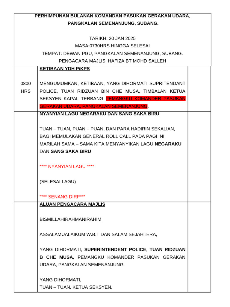 TEKS MC GENERAL ROLL CALL | PDF