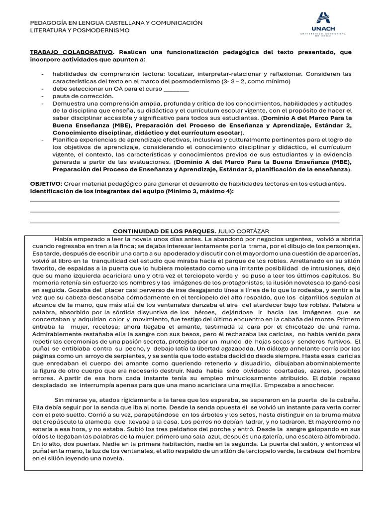 1 - Actividad - Continuiad de Los Parques | PDF | Plan de estudios ...