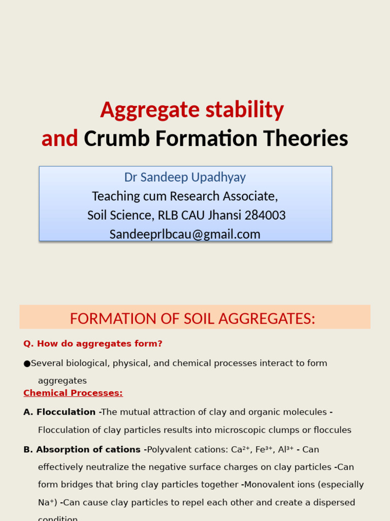 Soil Physics Lecture Aggregate Stability | PDF | Soil | Clay