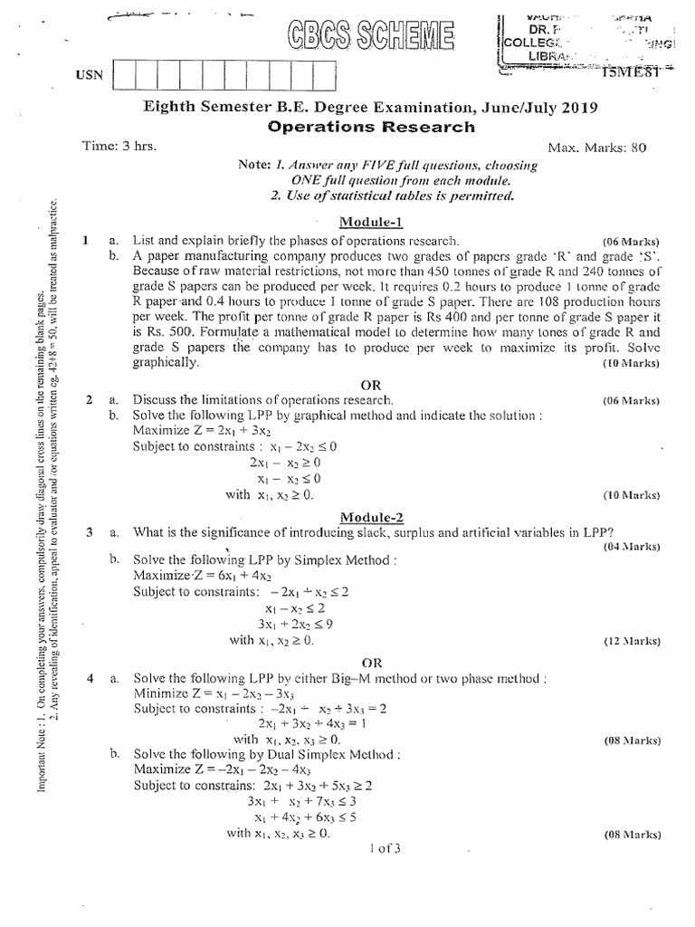 Previous Year Paper 1 | PDF