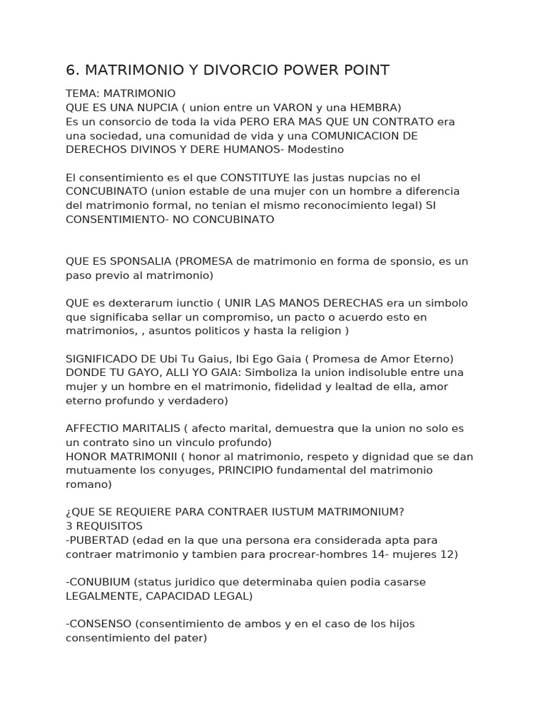 Matrimonio y Divorcio: Conceptos Clave | PDF | Matrimonio | Relaciones ...