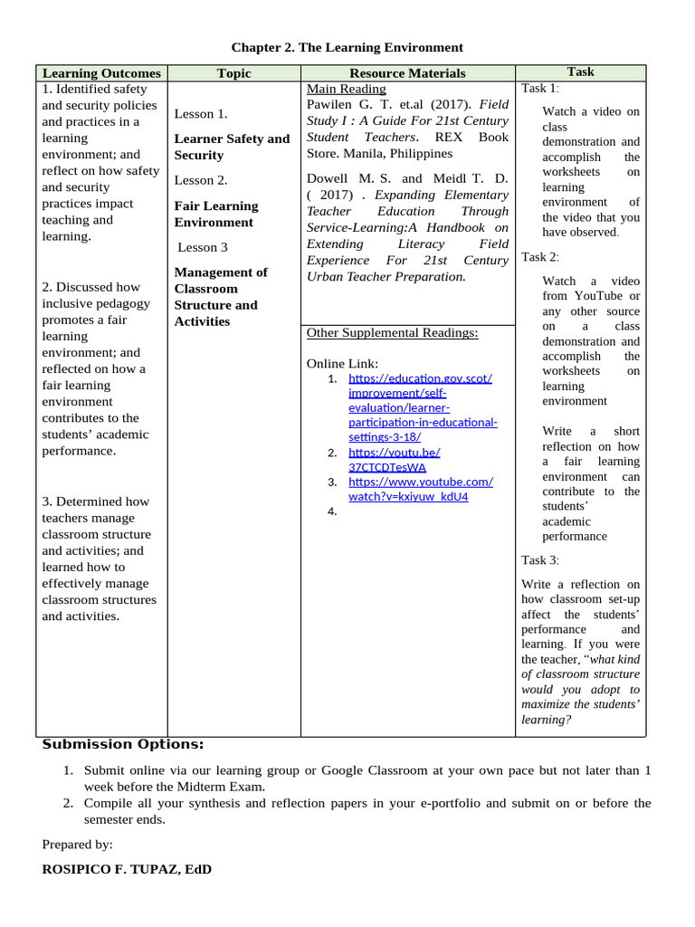 Chapter 2. Lessons 1 6 | PDF | Learning | Classroom