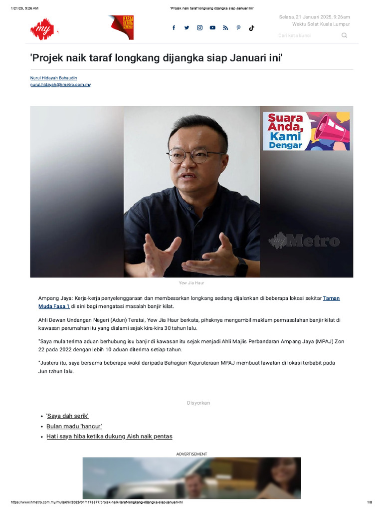 Naik Taraf Longkang Atasi Banjir Kilat | PDF