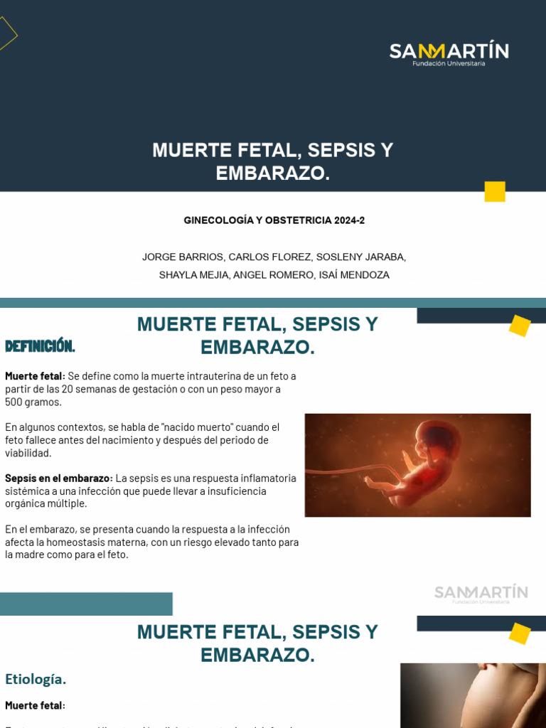 Muerte Fetal y Sepsis en Embarazo | PDF | El embarazo | Septicemia