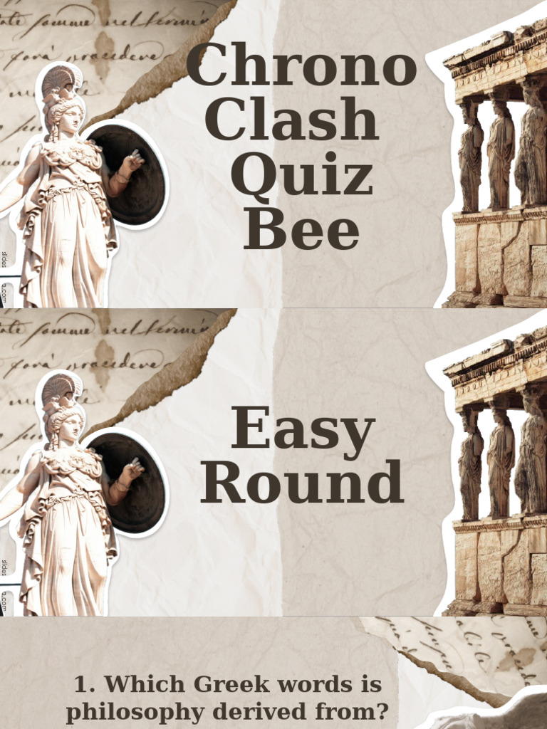 Chrono Clash Quiz Bee Grade 12 | PDF | Sophia (Wisdom) | Metaphysics