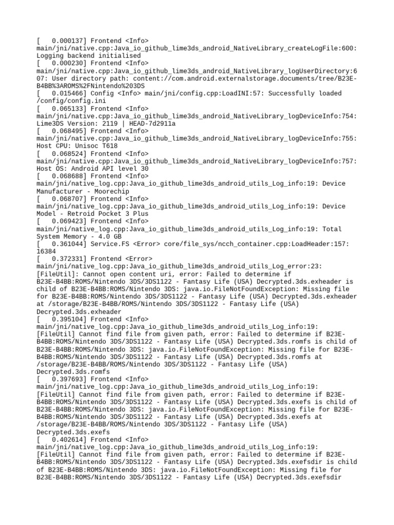 lime3ds_log.old | PDF | Nintendo | Read Only Memory
