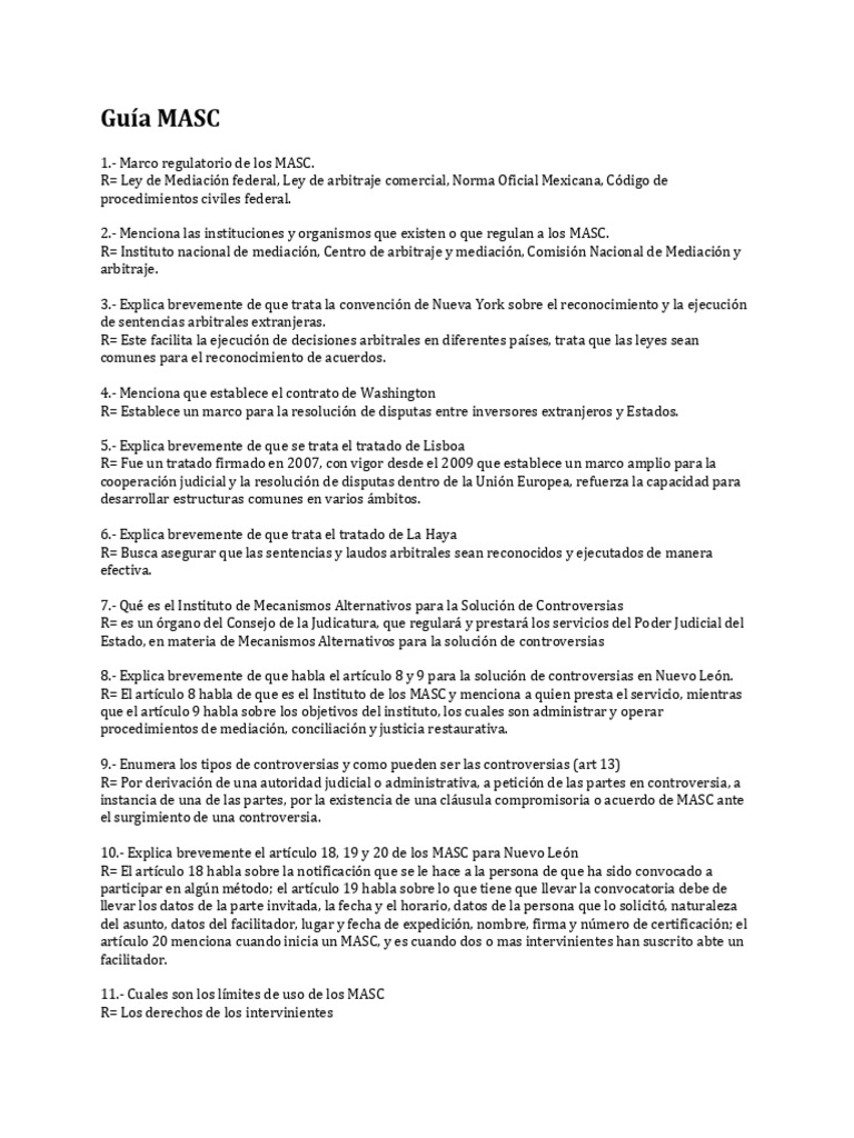 Guía Masc | PDF | Arbitraje | Mediación