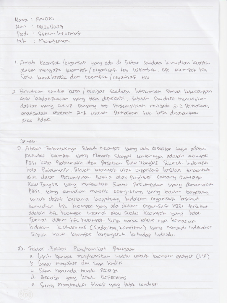 TUGAS 3 MANAJEMEN(ANDRI) | PDF