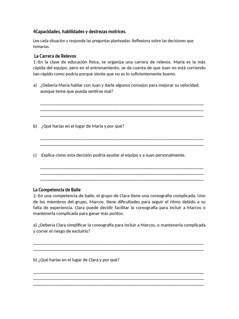 capacidades, habilidades y destrezas motrices (REACTIVOS)_082612 | PDF