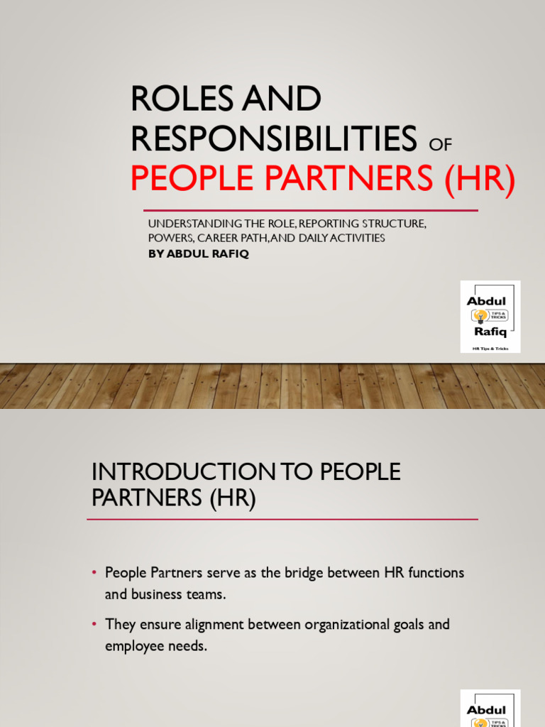 Introduction To People Partners | PDF