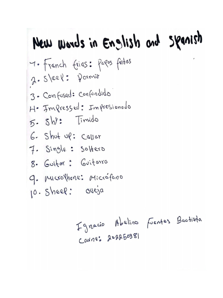 Glosario 10 New Words | PDF