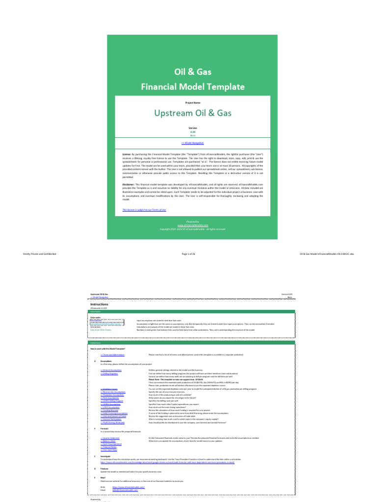 Oil Gas Model eFinancialModels V8.0 BASIC PDF Demo | PDF | Dividend ...