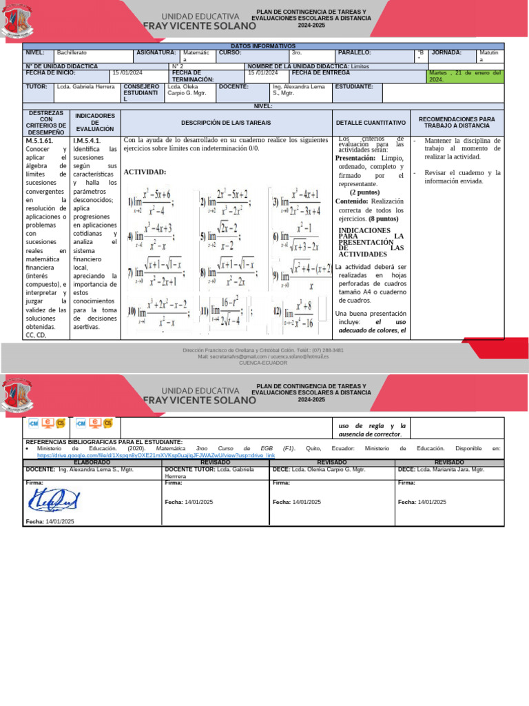 Matematicas 3B Alexandra Lema 14-01-2025 | PDF