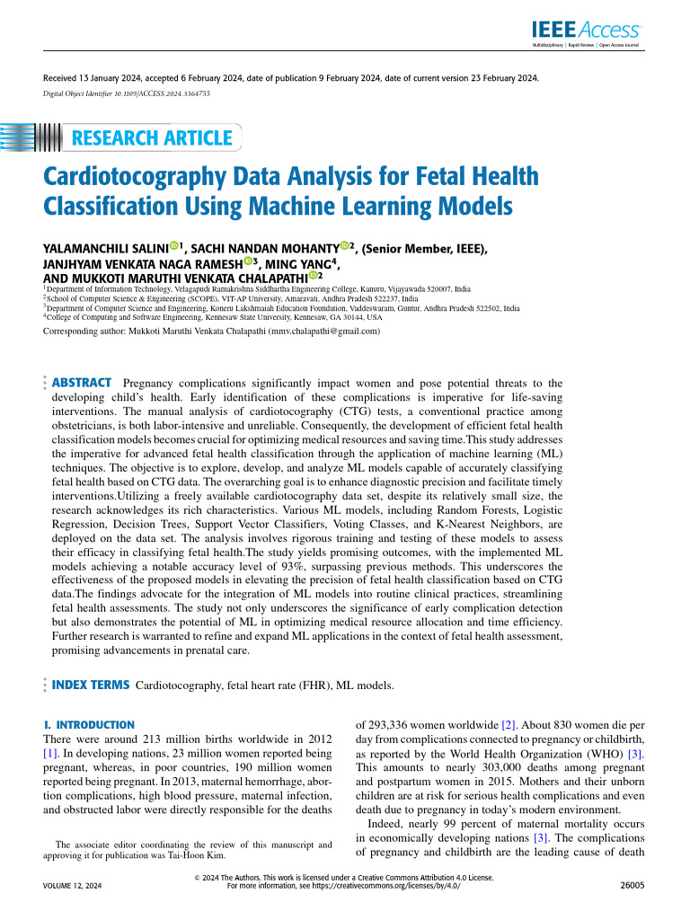 Cardiotocography Data Analysis For Fetal Health Classification Using ...
