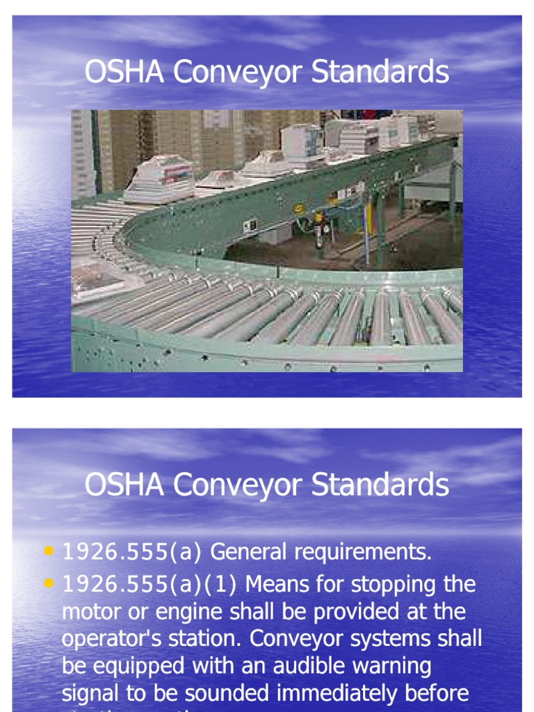 OSHA Conveyor Standards | PDF | Safety | Transmission (Mechanics)