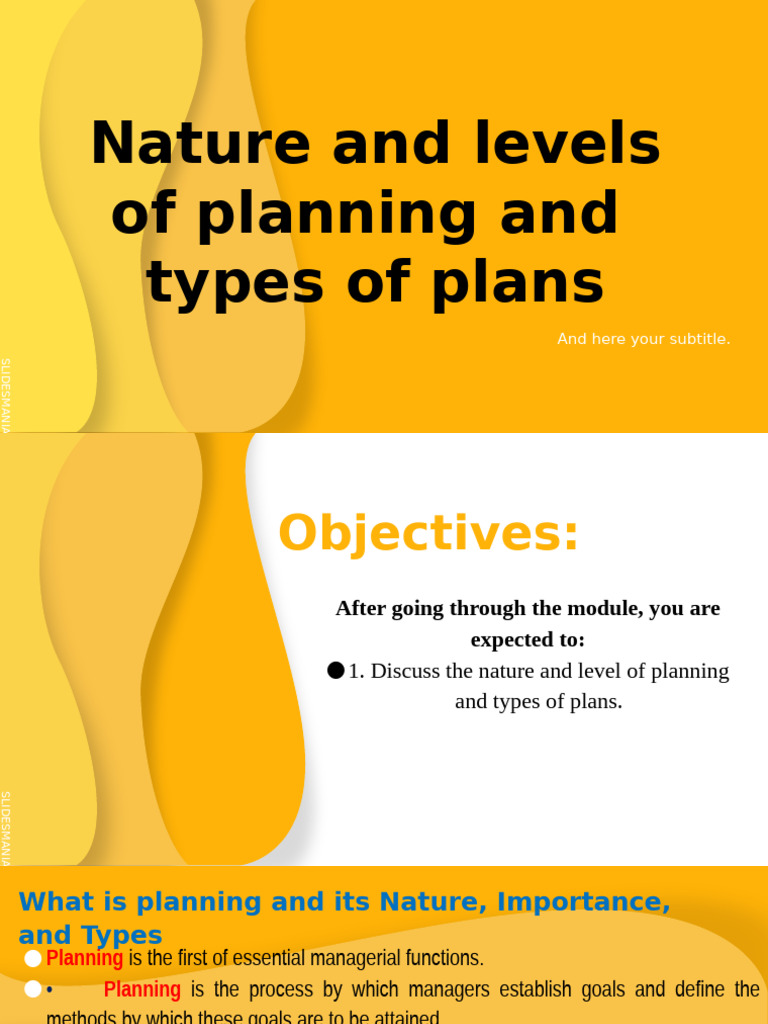 Planning: Nature, Levels, and Types | PDF | Planning | Policy